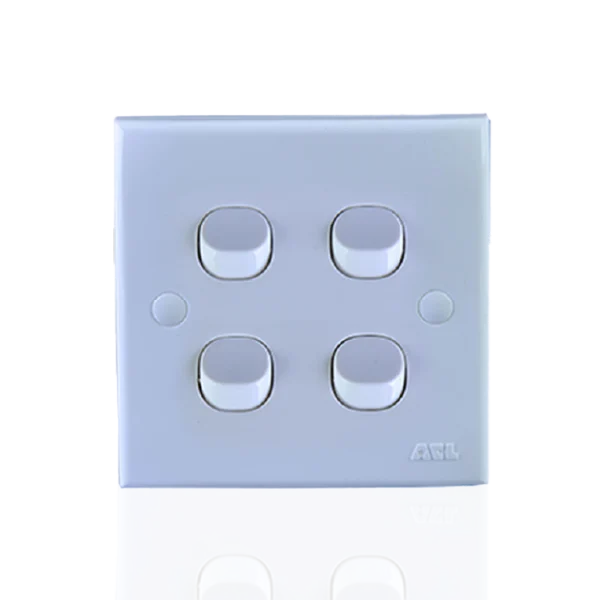 ACL 4 Gang 1 Way Switch – White – Dazz Electric
